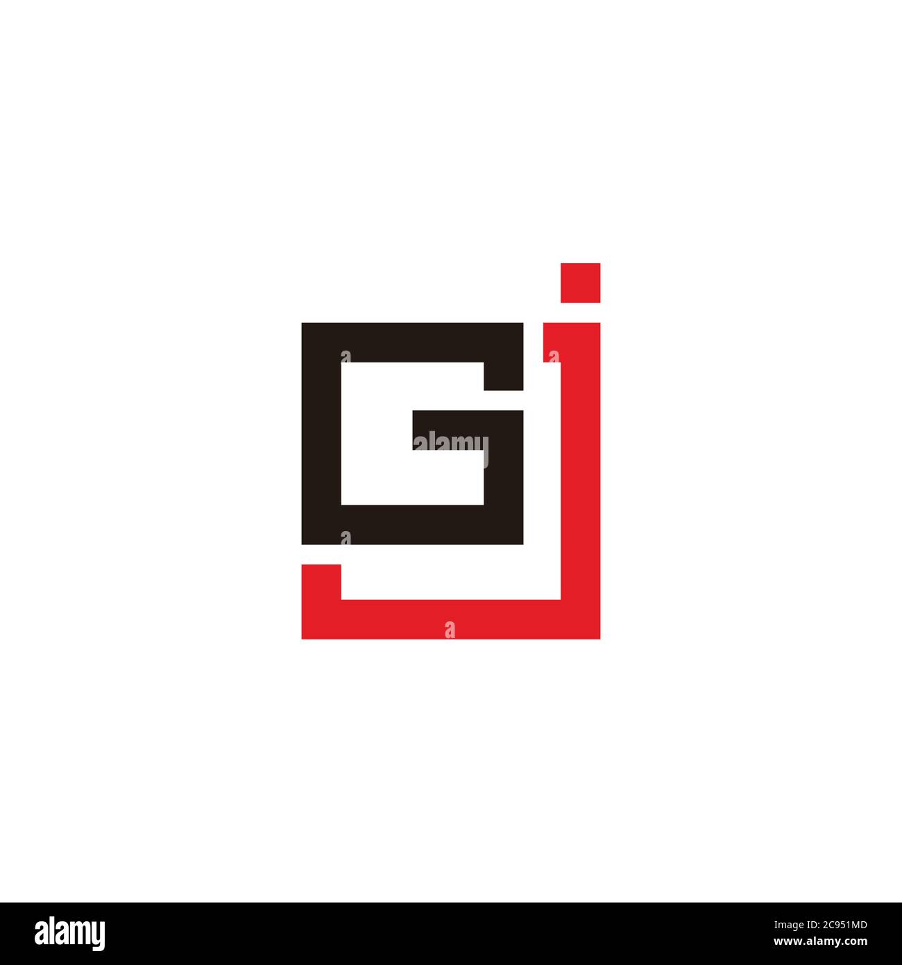 letter gj simple square line design symbol logo vector Stock Vector ...