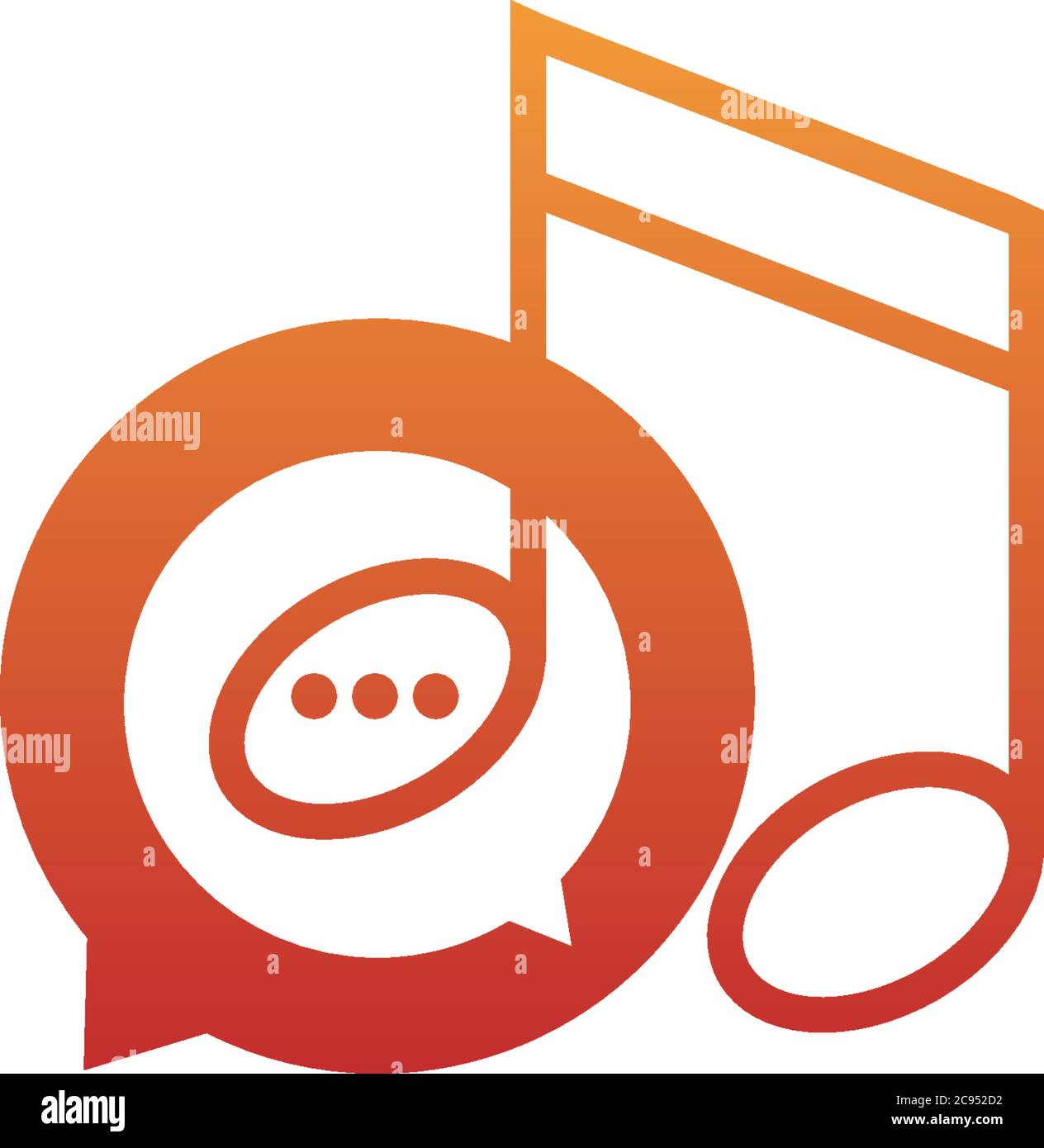 Music note logo and tone icon bublle chat concept design illustration ...