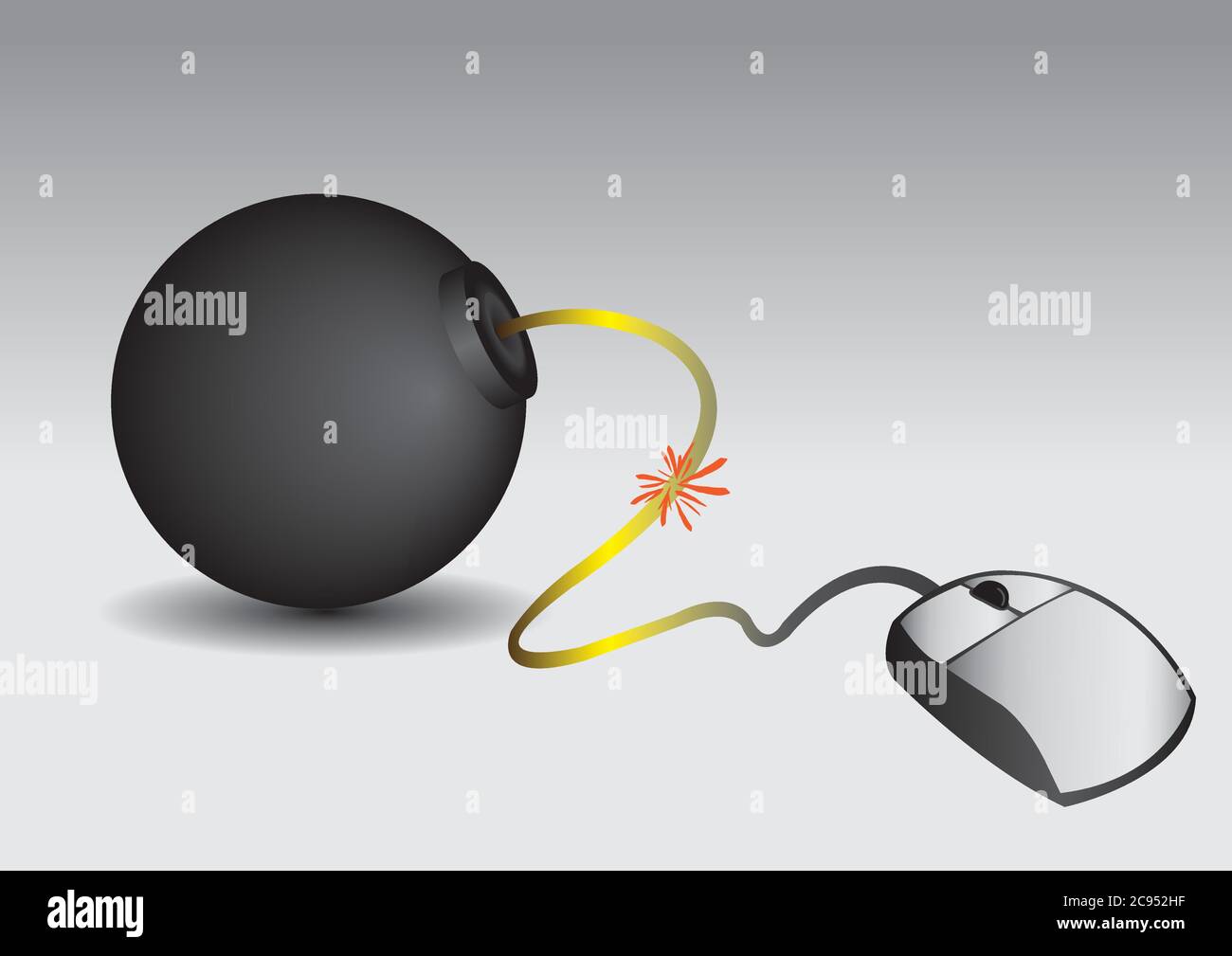 Concept illustration of the danger of internet and computer. Vector ...