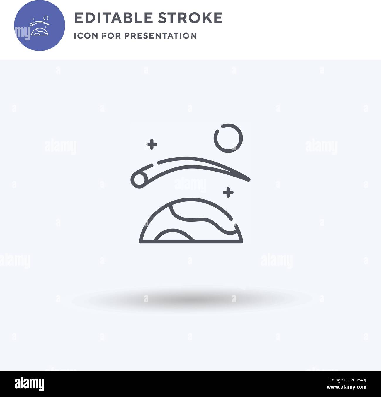 Comet icon vector, filled flat sign, solid pictogram isolated on white ...