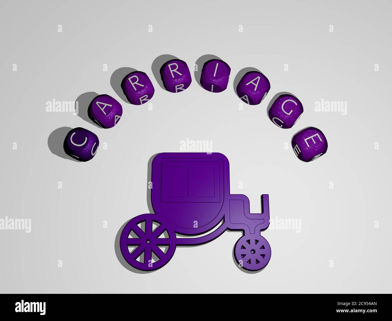 3D illustration of carriage graphics and text around the icon made by ...