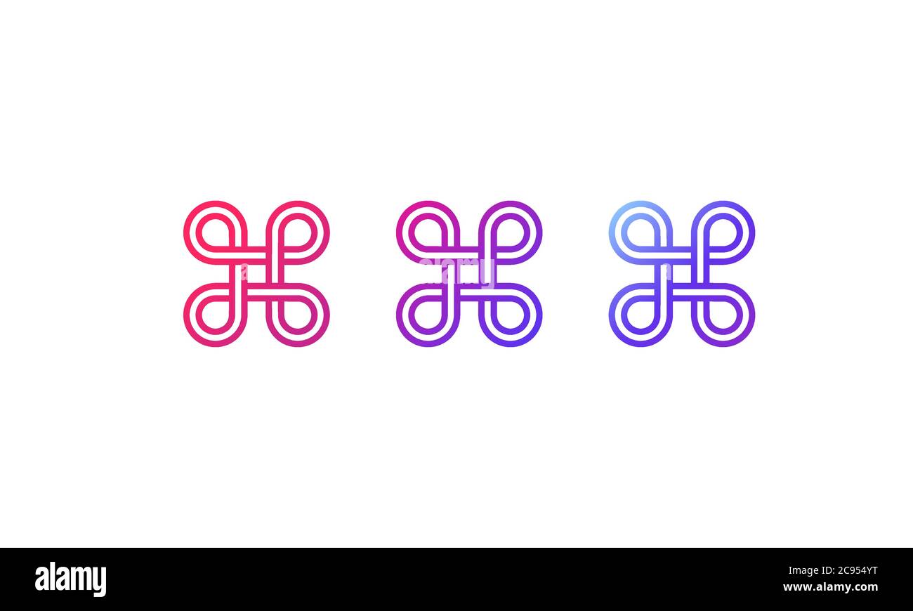 Infinity symbol. Icon set in flat style. Vector on isolated white ...