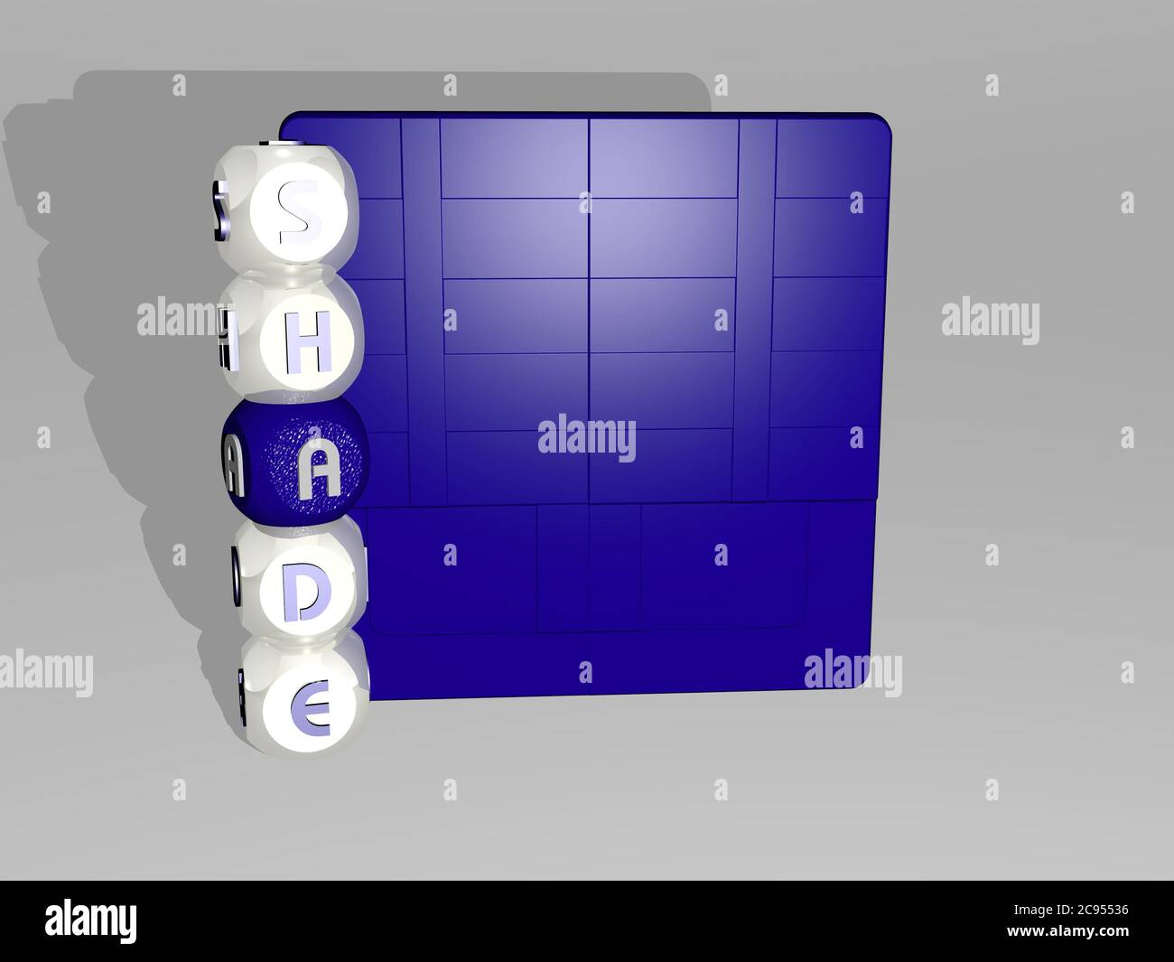 3D illustration of shade graphics and text around the icon made by ...