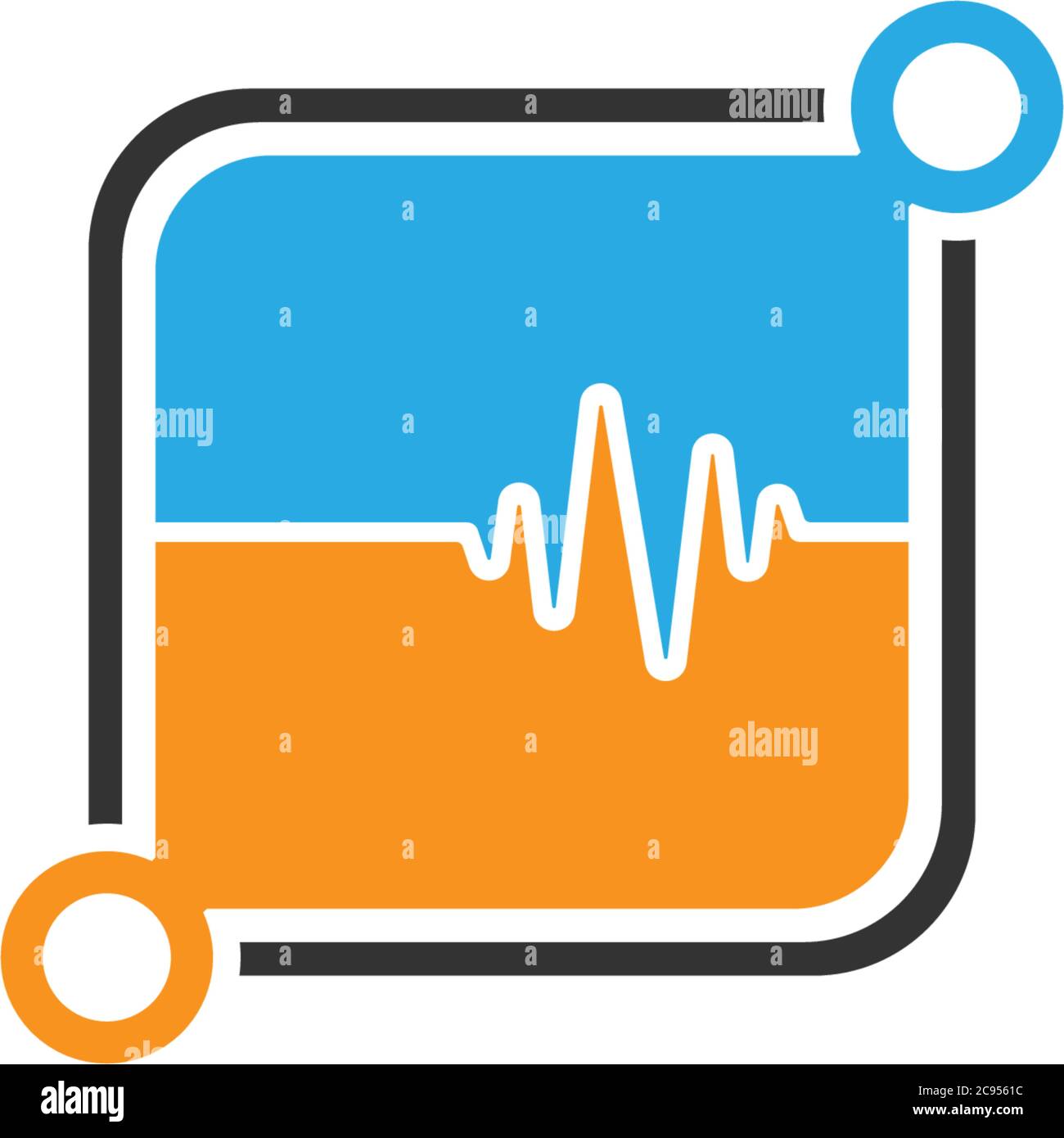 Sound wave icon logo, square concept design vector illustration Stock ...