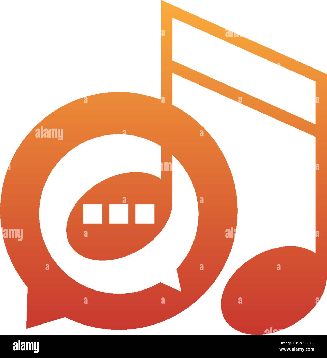 Music note logo and tone icon bublle chat concept design illustration ...