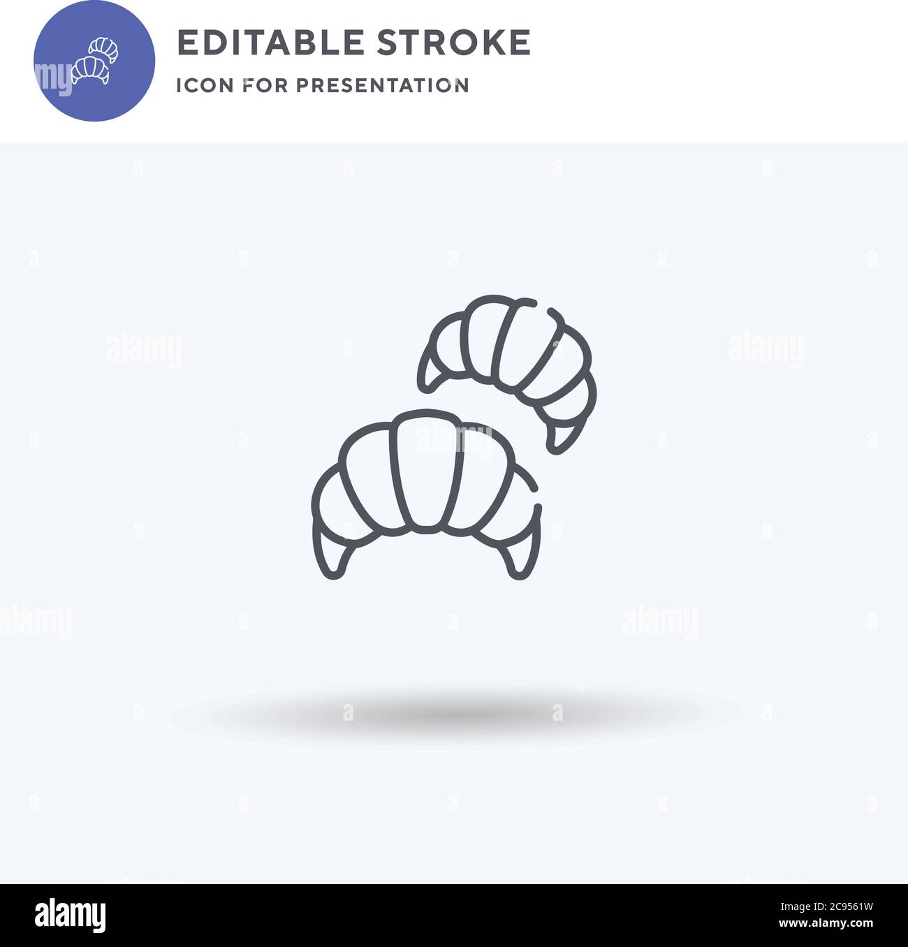 Croissant icon vector, filled flat sign, solid pictogram isolated on ...