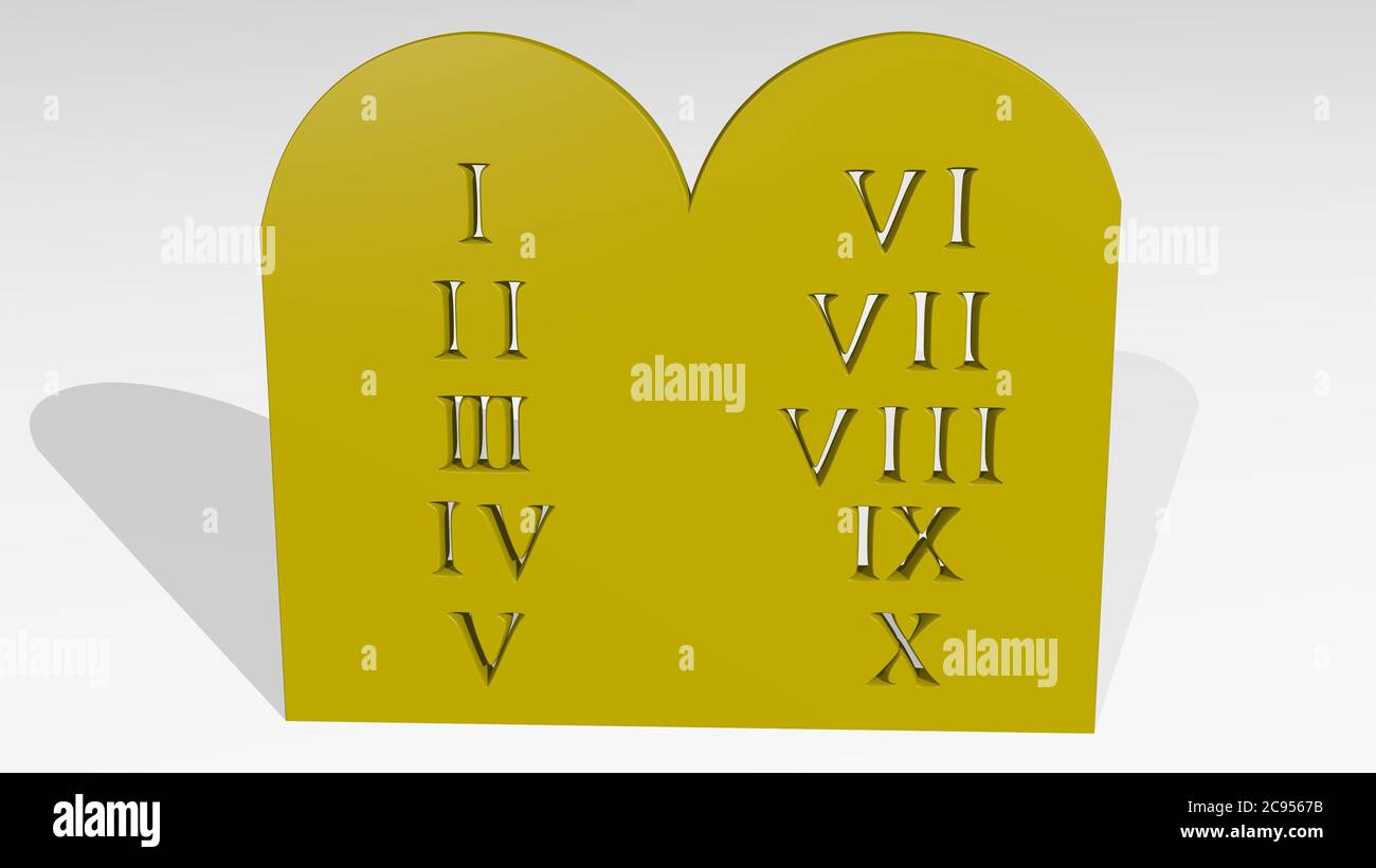 TEN COMMANDMENTS OF JEWISH RELIGION from a perspective with the shadow ...