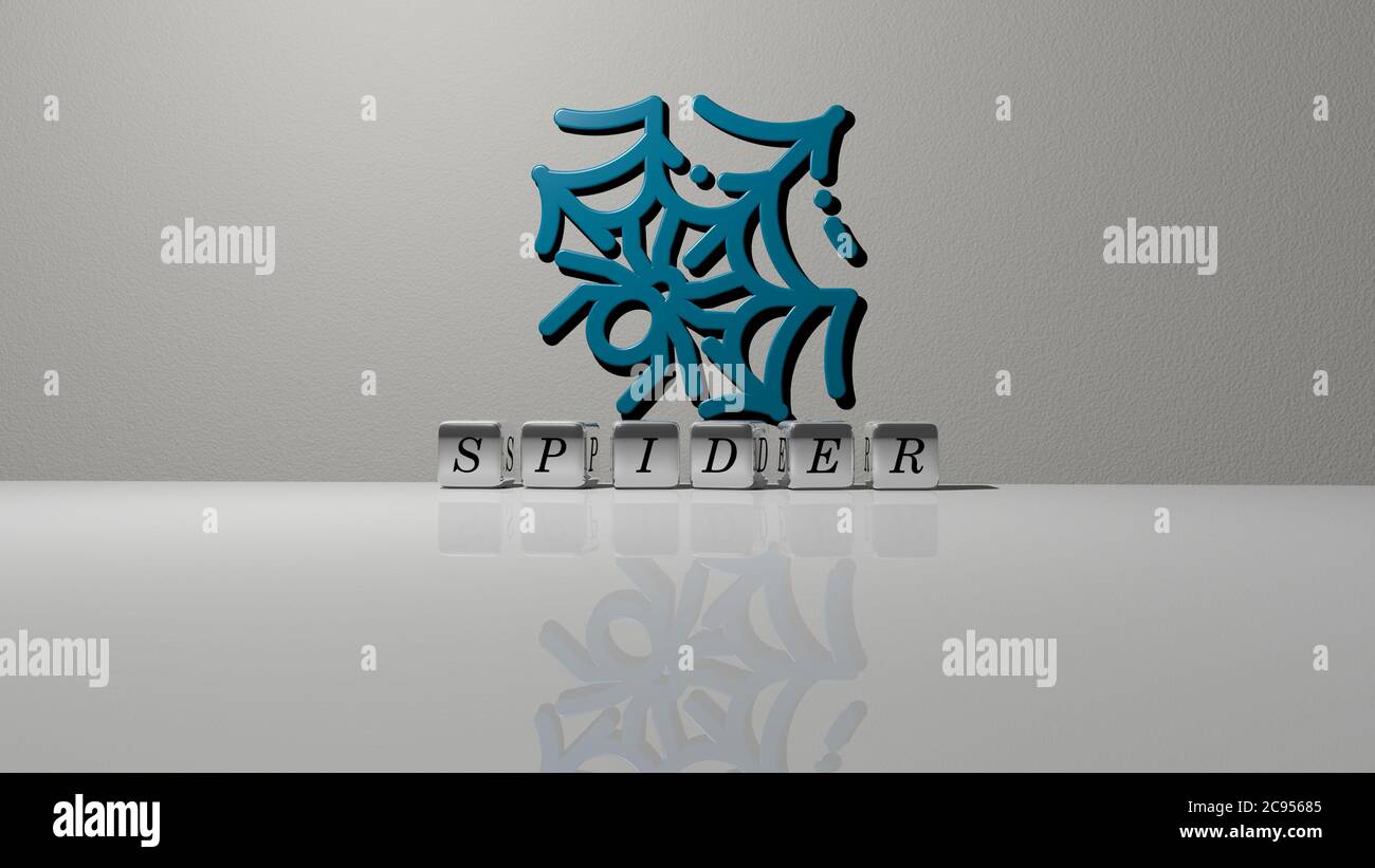3D graphical image of spider vertically along with text built by ...