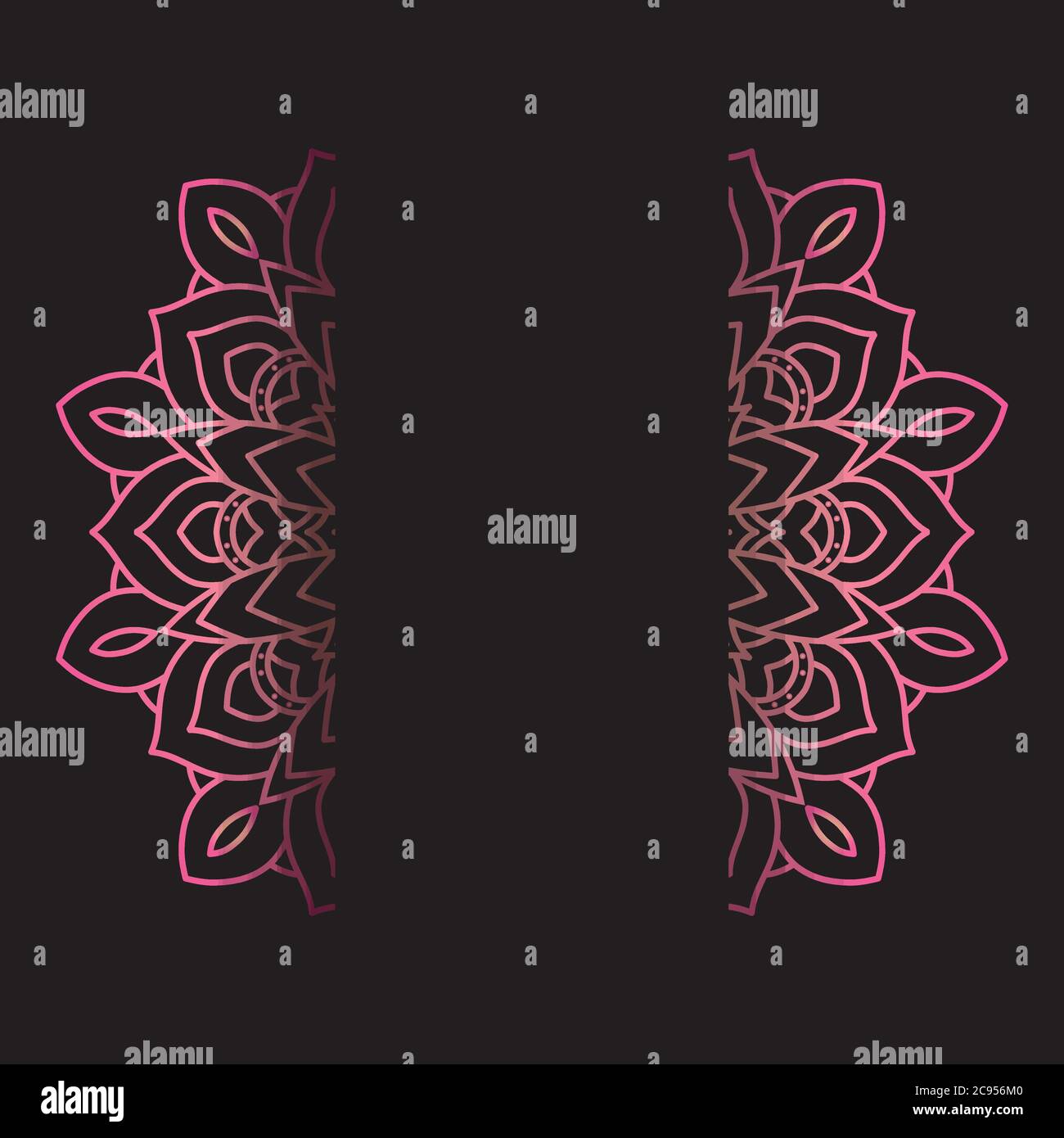 decorative floral monochrome mandala ethnicity frame in black ...