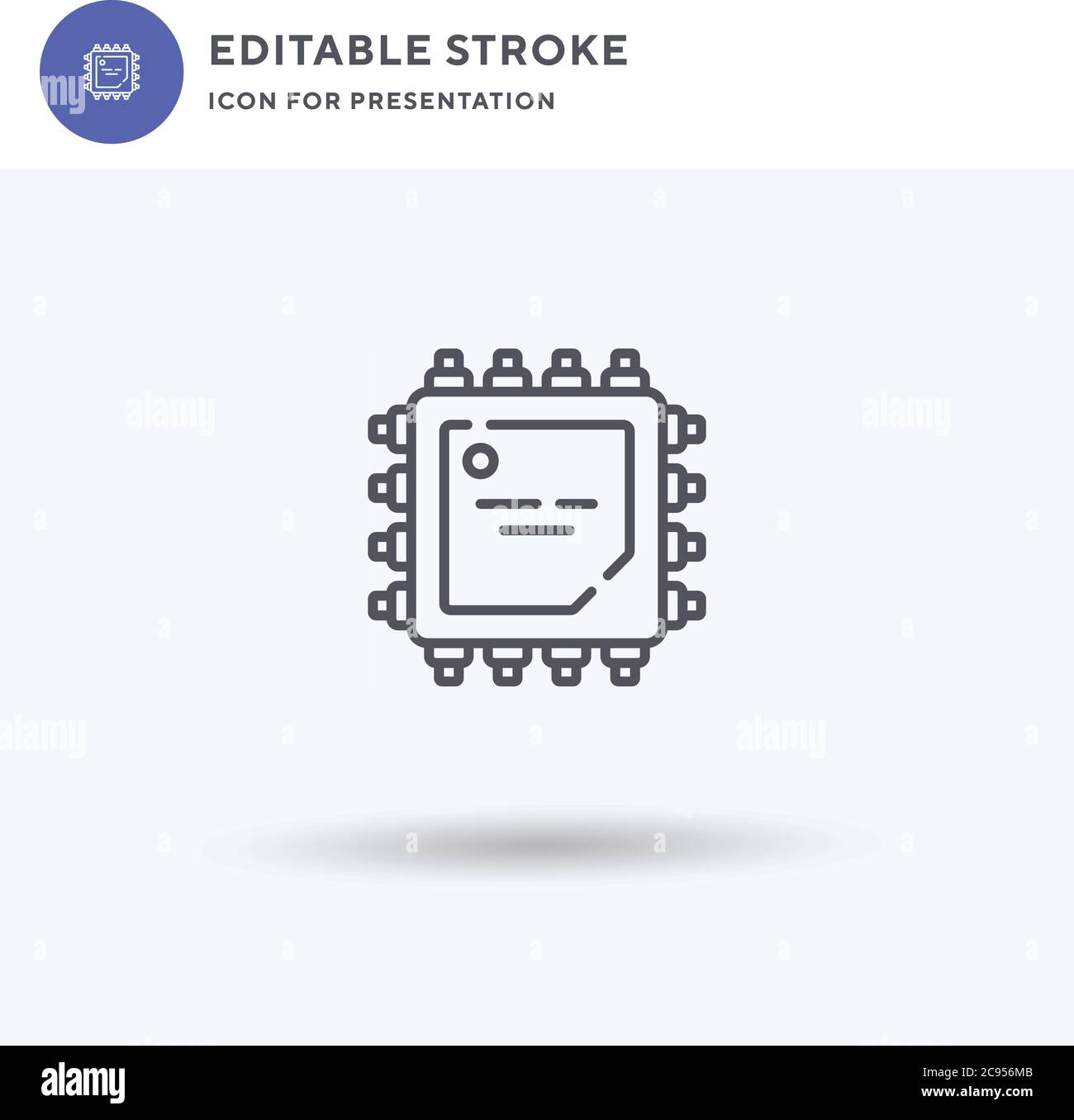 Processor icon vector, filled flat sign, solid pictogram isolated on ...