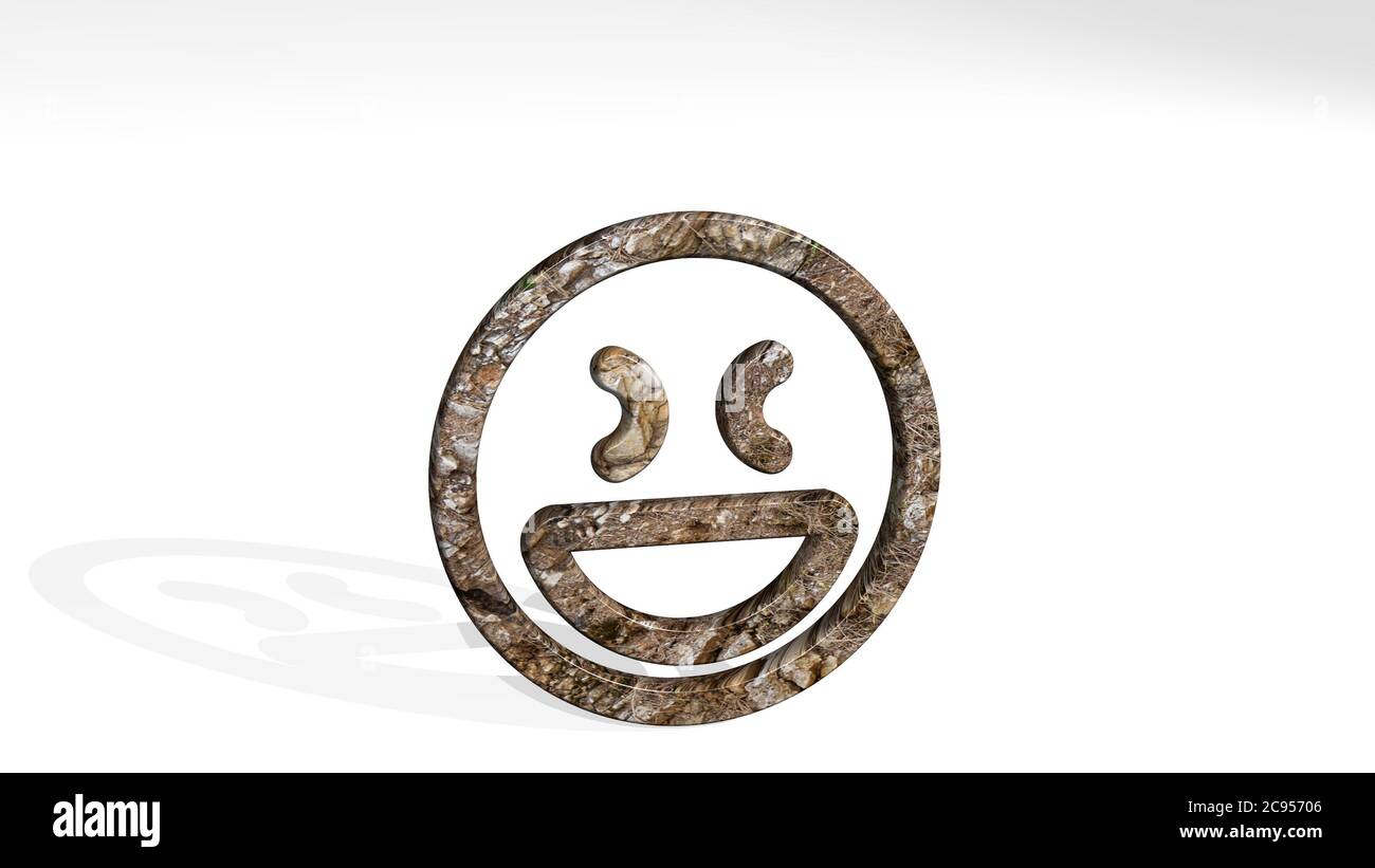 SMILEY PRANK made by 3D illustration of a shiny metallic sculpture ...