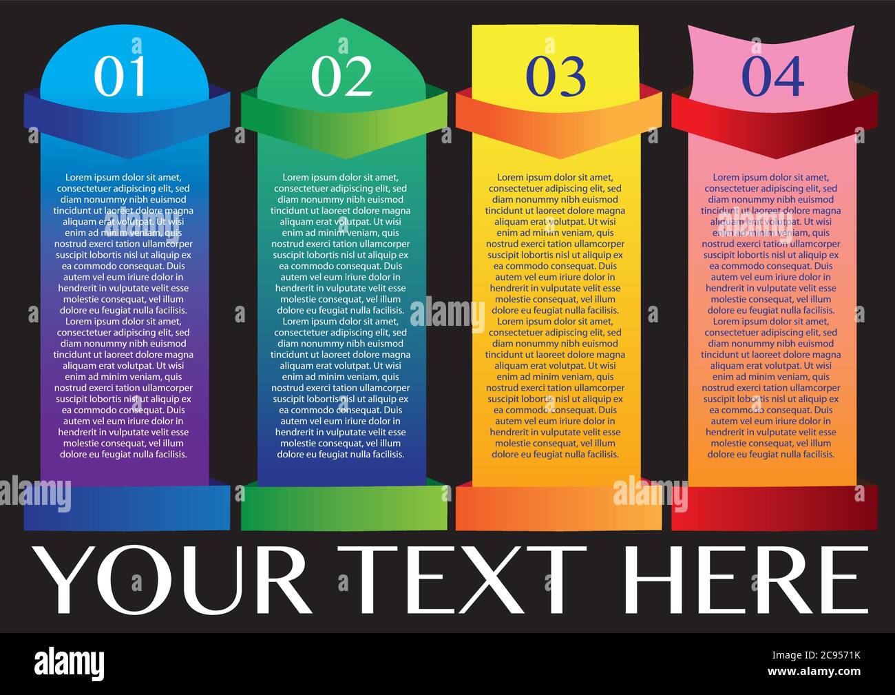 Designs in four different colors for layout with area for copy space ...