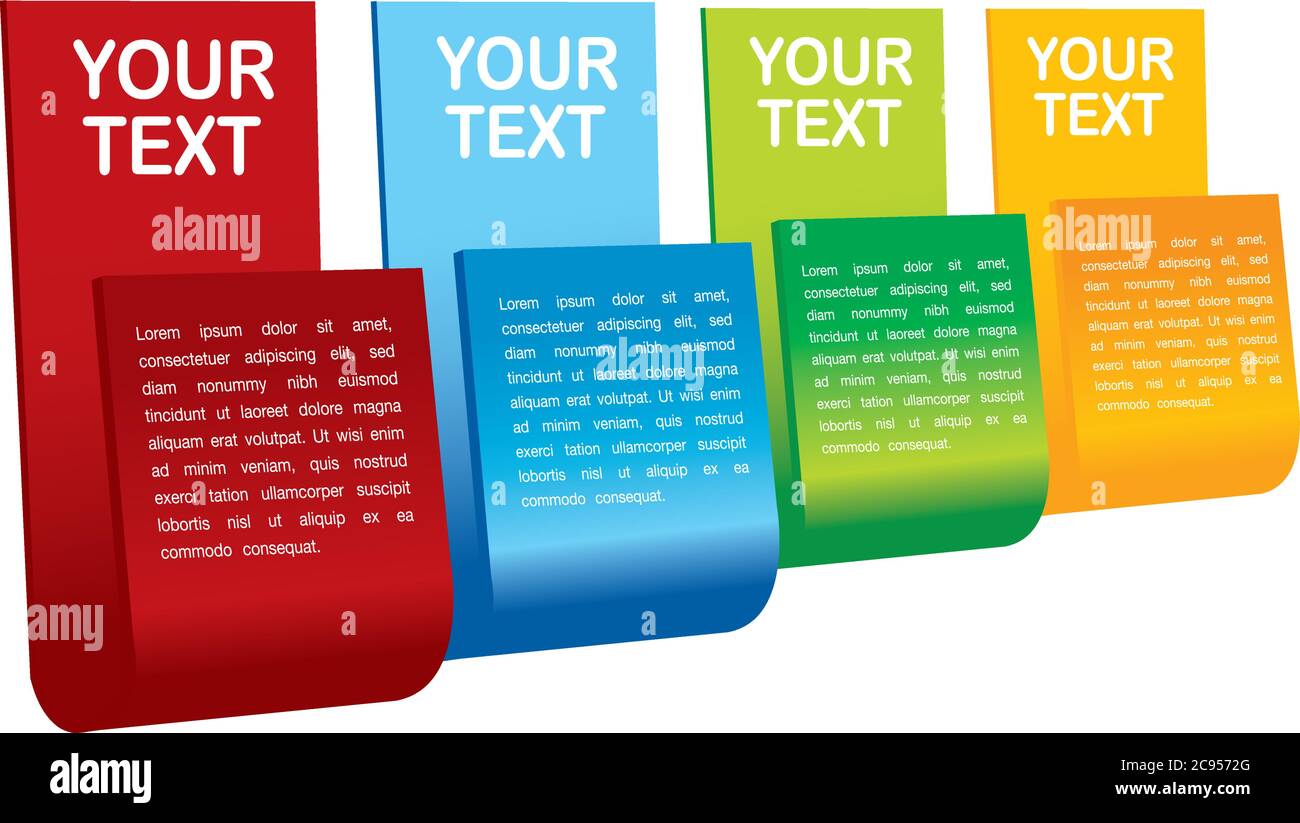 Vector illustration of blank standee in four different colors with area ...