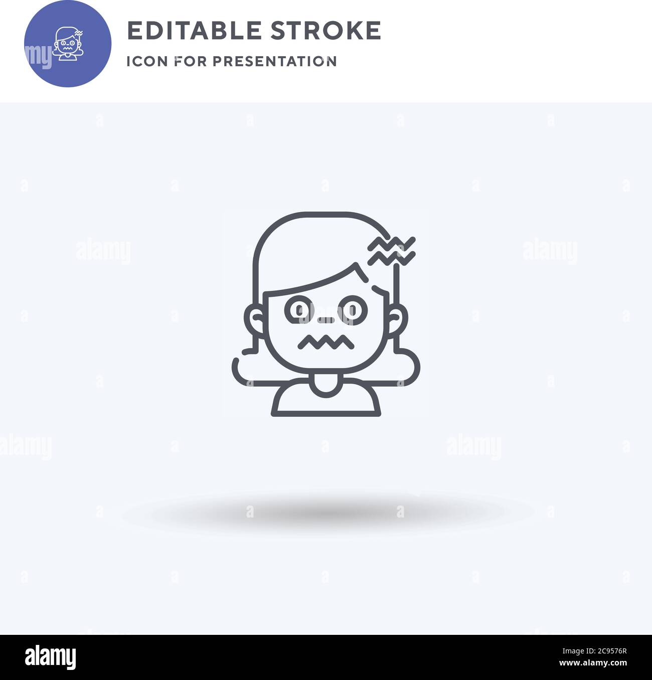 Nervous icon vector, filled flat sign, solid pictogram isolated on ...