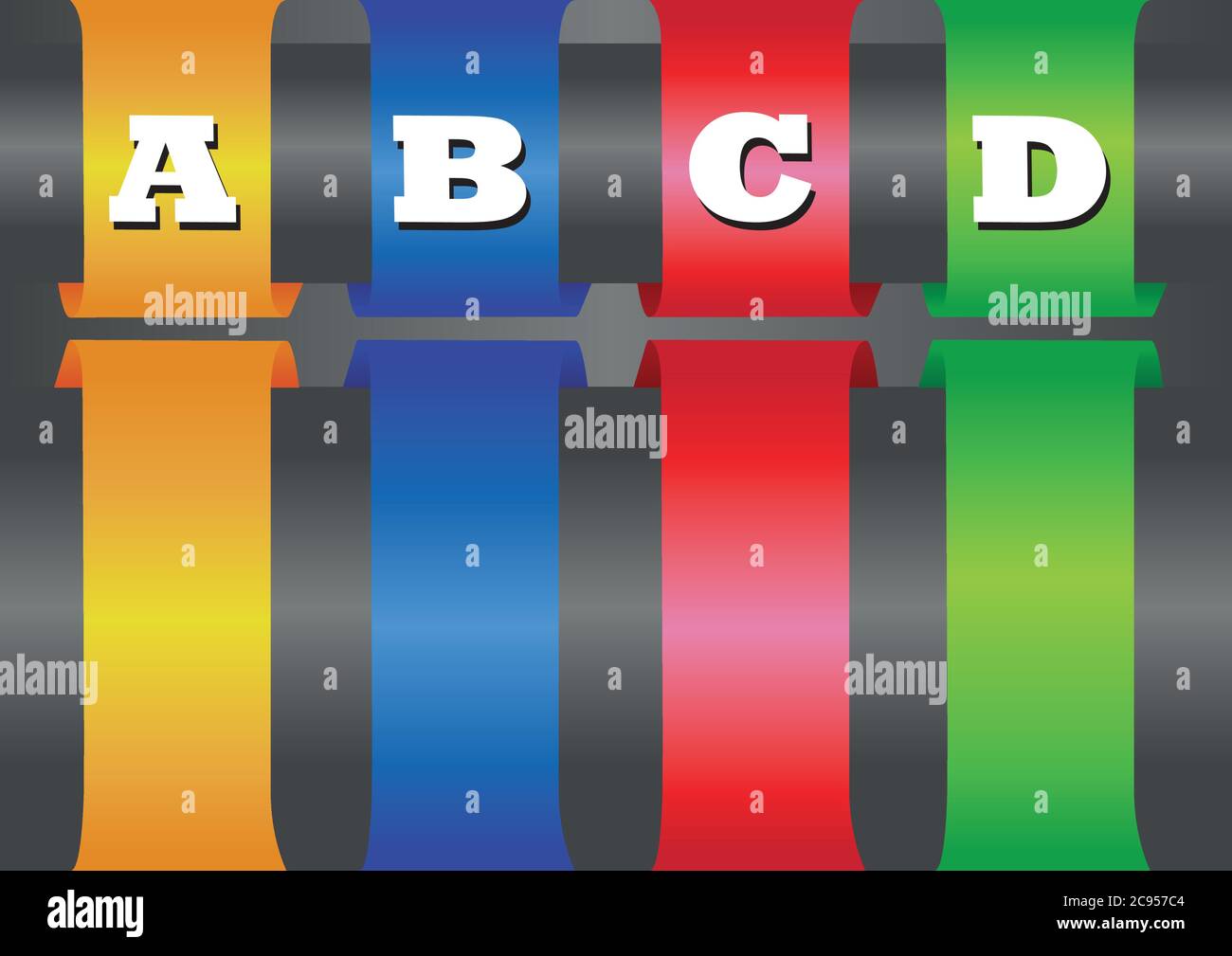 Vector layout design of four thick colorful bands with copy space ...