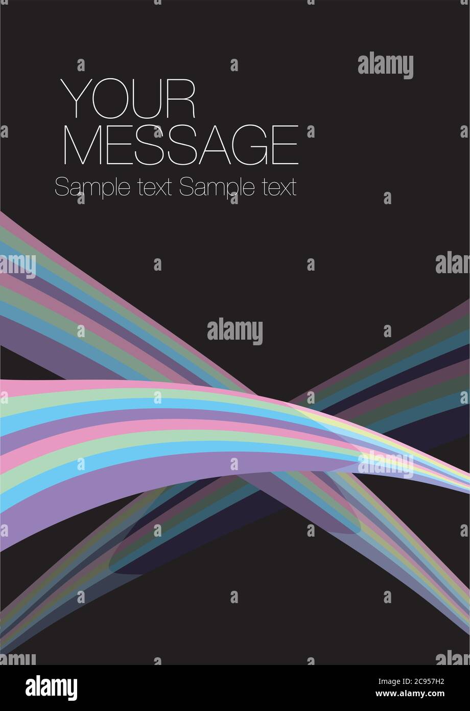 Colorful wave layout design with own area for own text. Vector ...