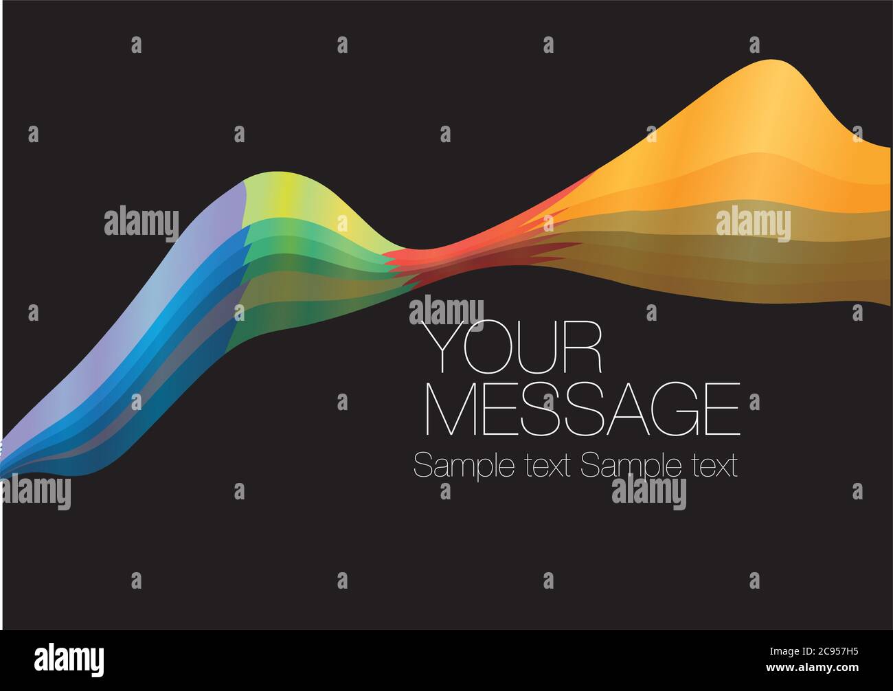 Colorful wave layout design with own area for own text. Vector ...
