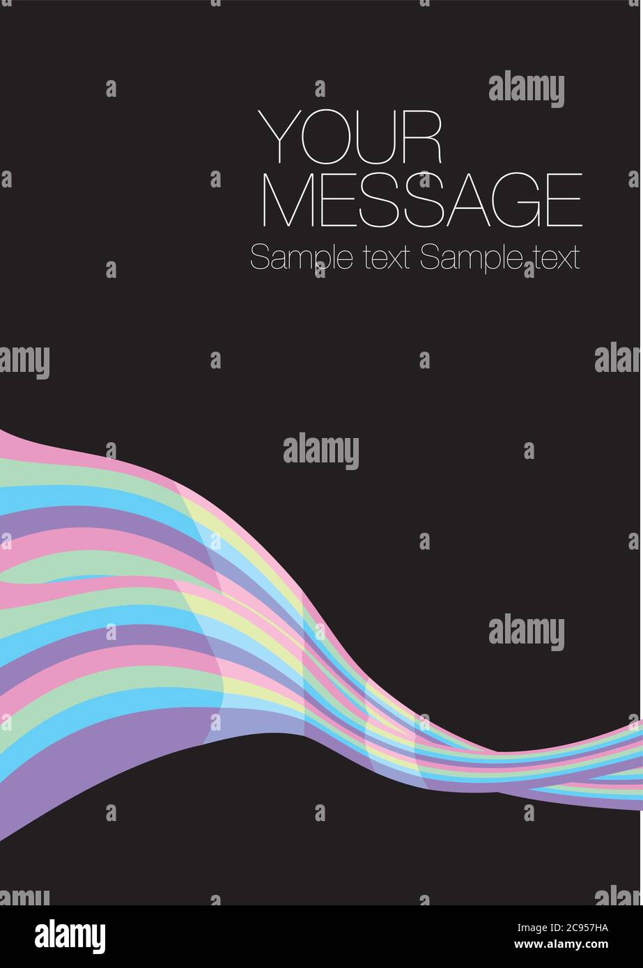 Colorful Wave Layout Design With Own Area For Own Text Vector