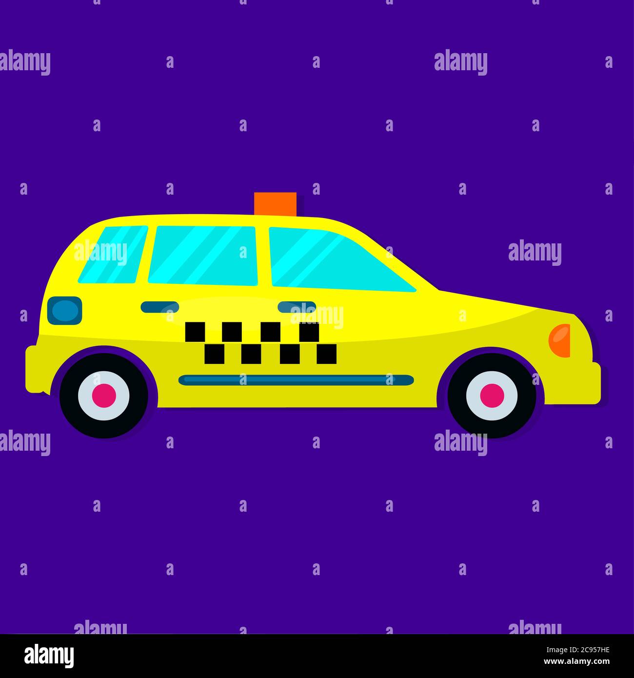 taxi car isolated vector illustration in flat style Stock Vector Image ...