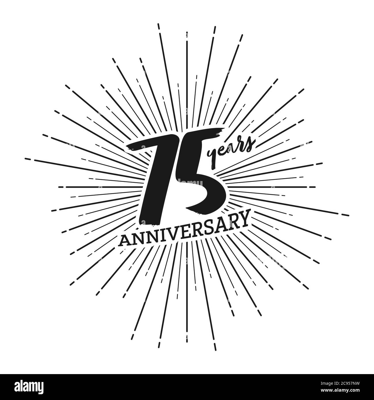 Congratulations on the 75 years anniversary. Editable vector ...