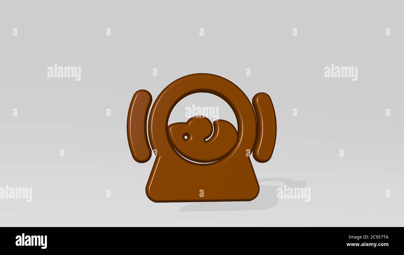 hamster wheel from a perspective with the shadow. A thick sculpture ...