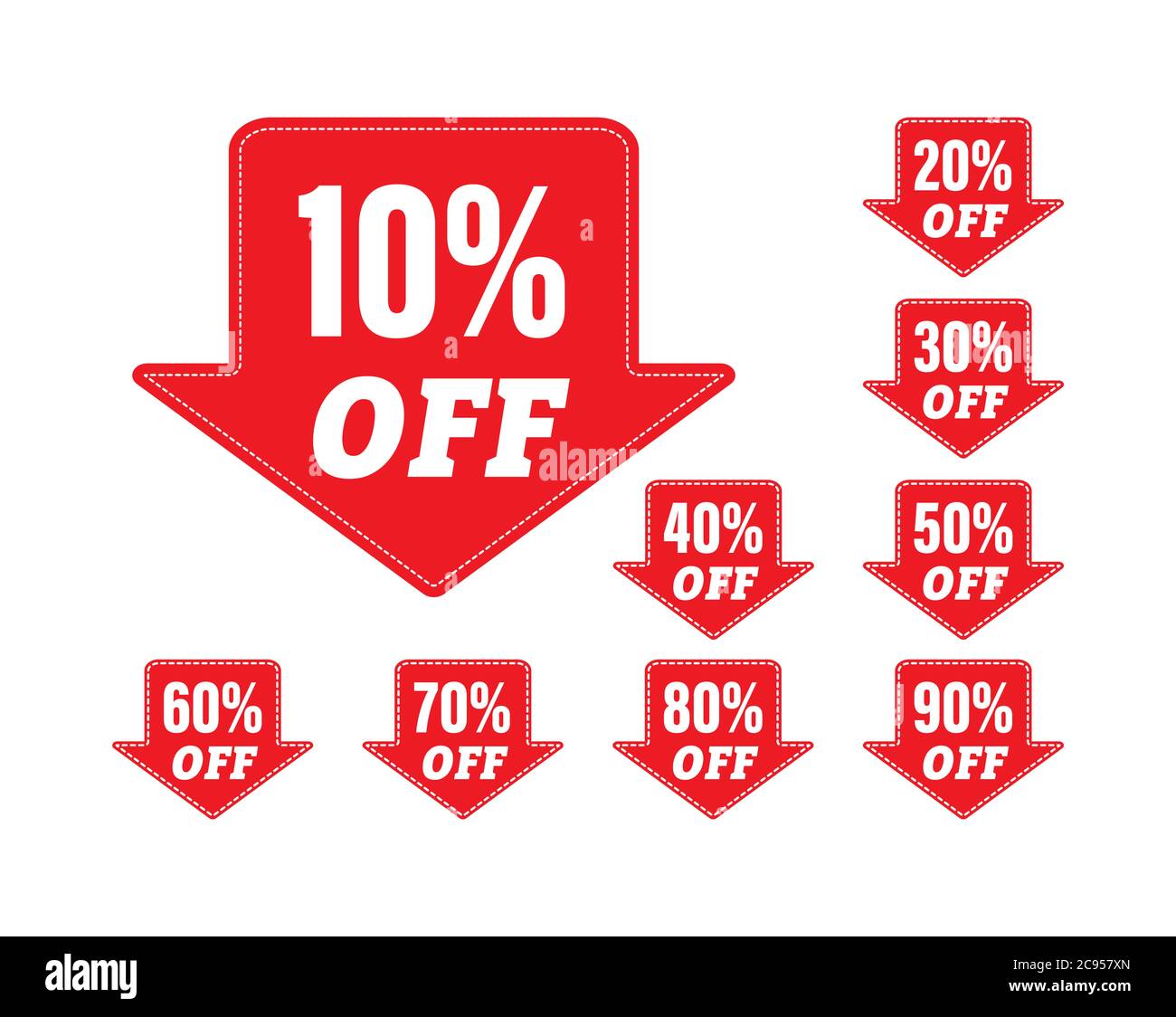 set of stickers with a percentage discount for stickers, labels and ...