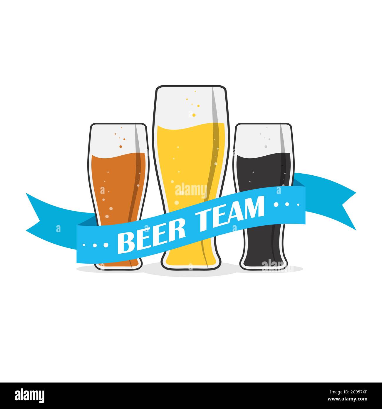 Three beer mugs with a ribbon and the words BEER TEAM for stickers ...