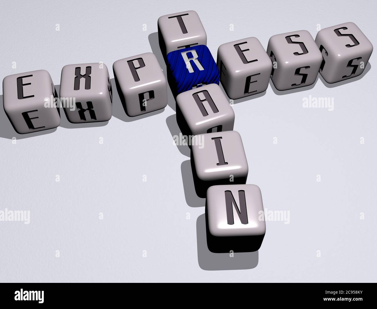 EXPRESS TRAIN combined by dice letters and color crossing for the ...