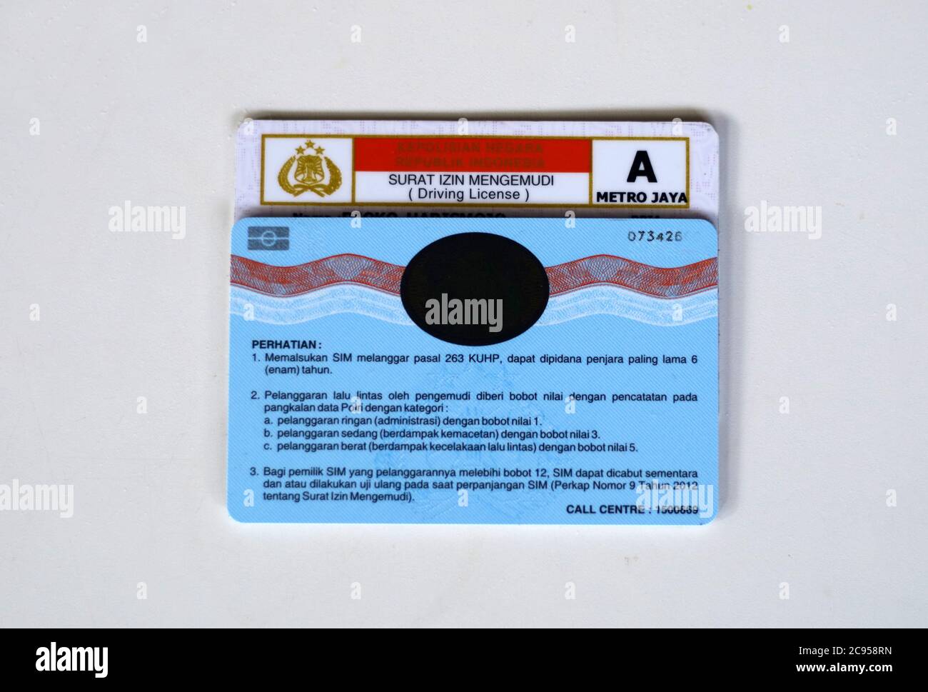 Jakarta, Indonesia - February 28, 2019: Indonesian Driving License or ...