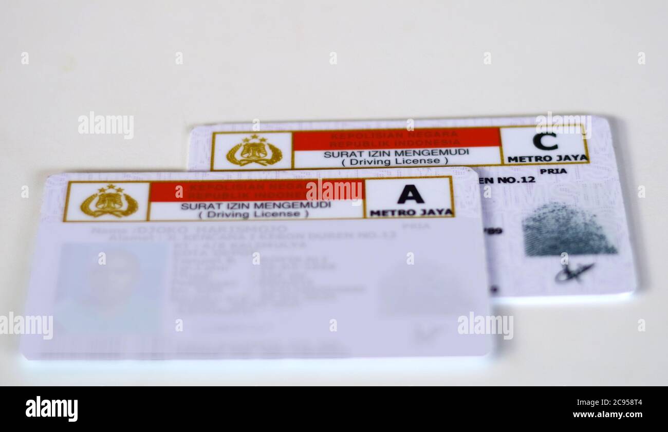Jakarta, Indonesia - February 28, 2019: Indonesian Driving License or ...