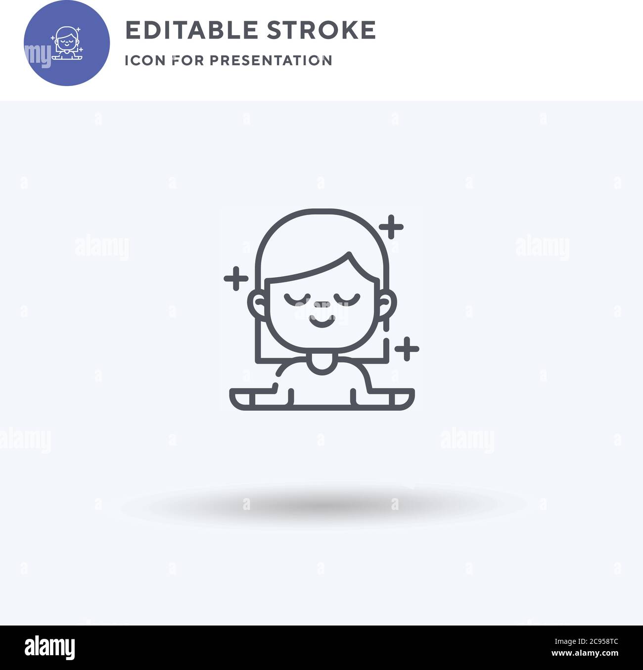 Calm icon vector, filled flat sign, solid pictogram isolated on white ...