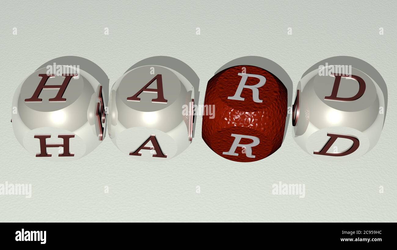 combination of HARD built by cubic letters from the top perspective ...