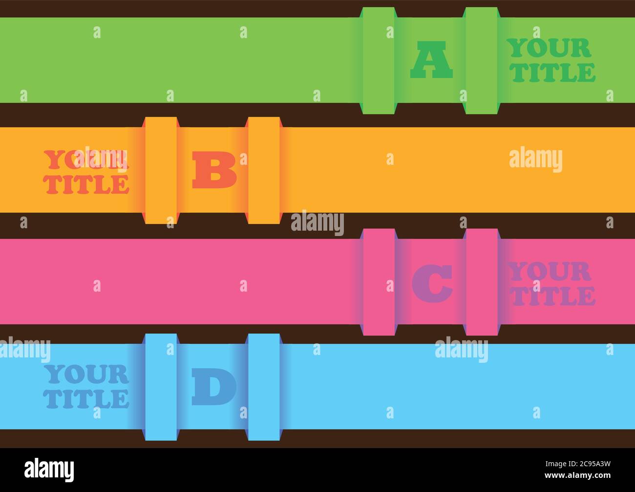 Vector layout design of four colorful strips with copy space isolated ...