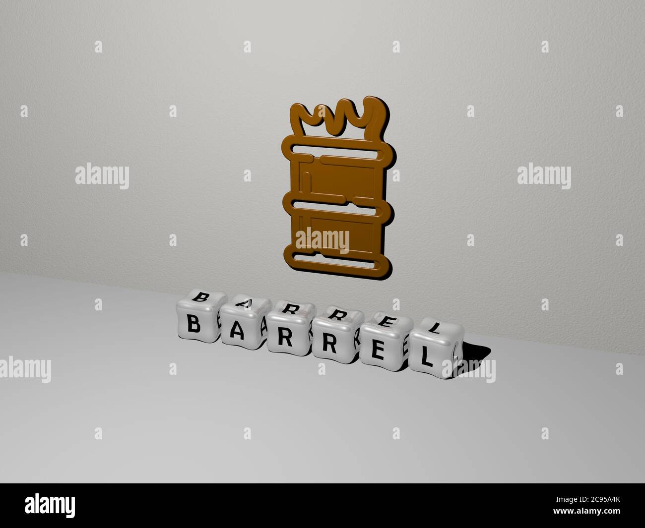 3D graphical image of BARREL vertically along with text built by ...