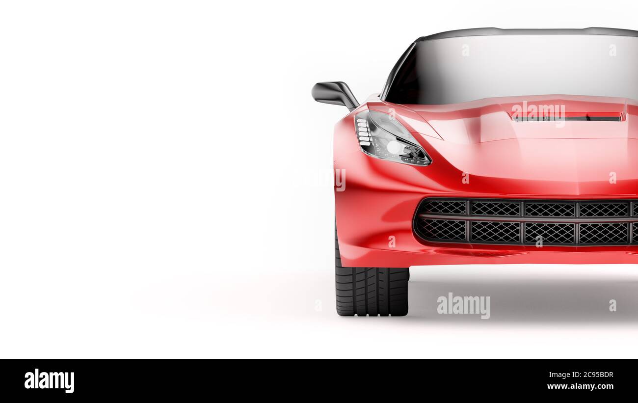 Front view of a red sports SUV car isolated on white background Stock ...