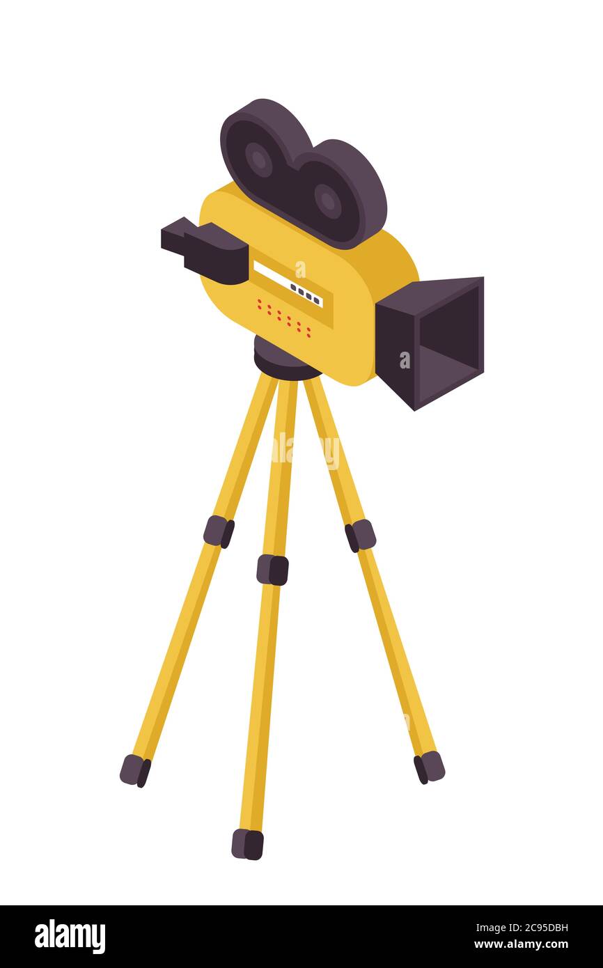 Camera on tripod isometric vector illustration Stock Vector Image & Art ...