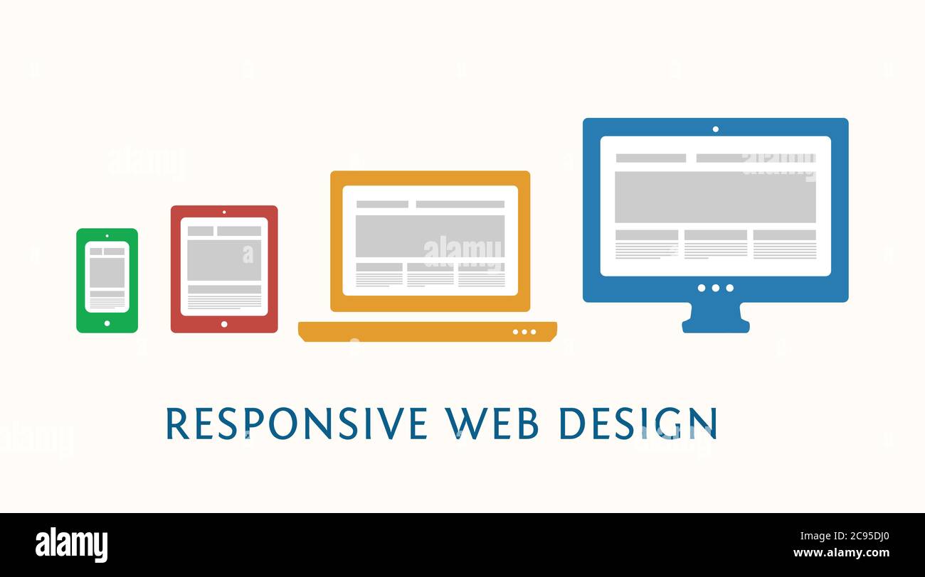 Silhouette vector responsive web design illustration. Smartphone ...