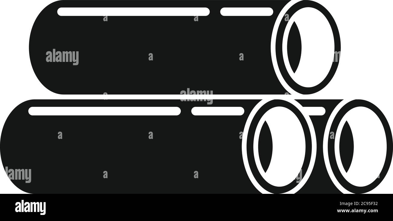 Steel contruction pipes icon. Simple illustration of steel contruction ...