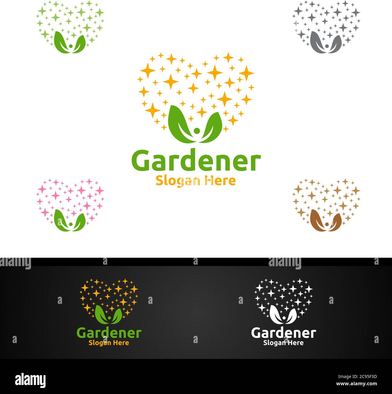Love Gardener Logo with Green Garden Environment or Botanical ...