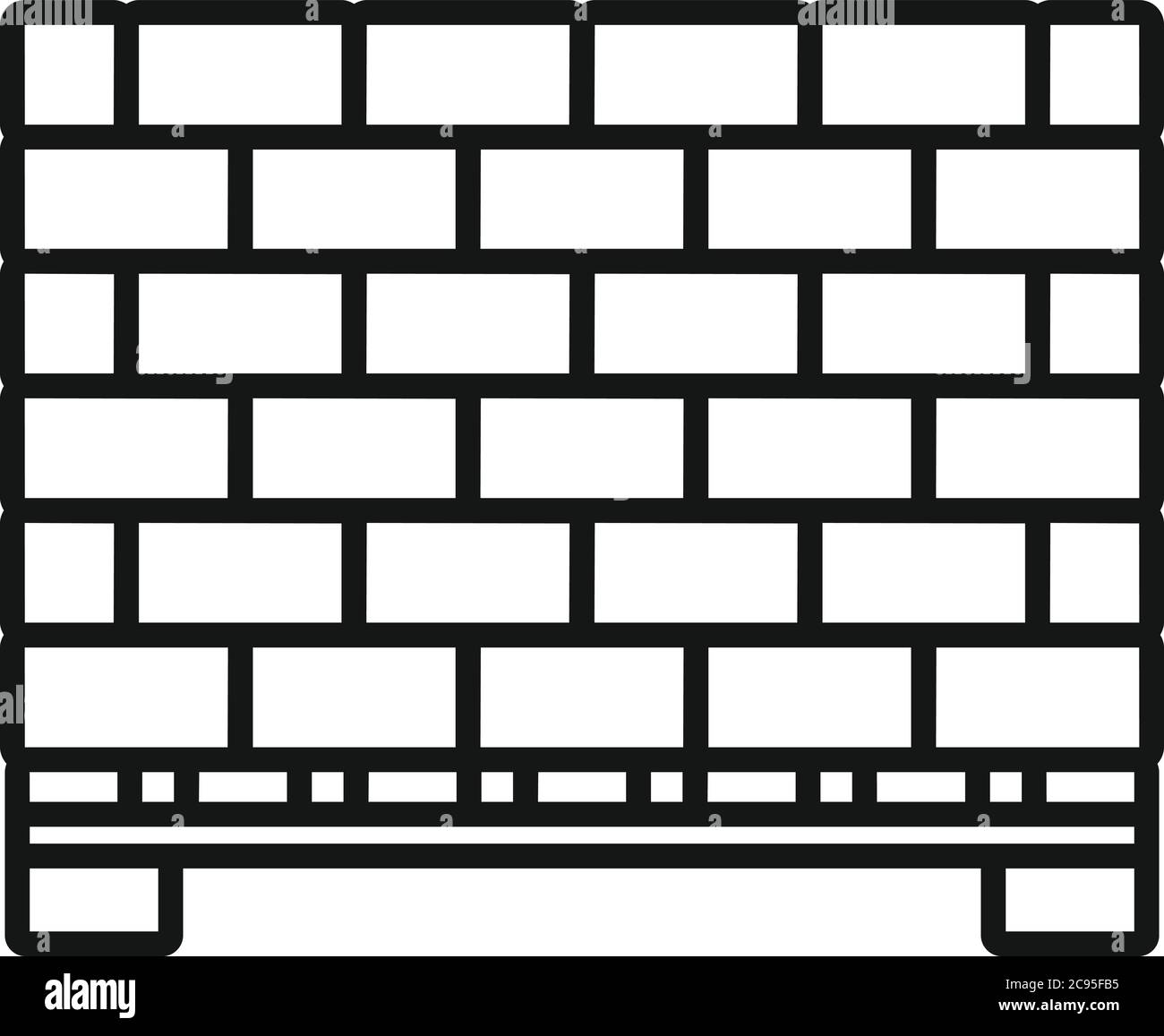 Stone bricks pallet icon. Outline stone bricks pallet vector icon for ...