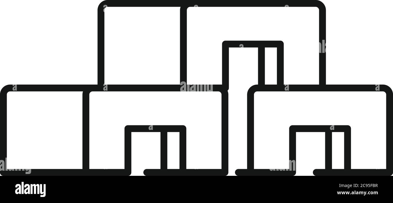 Construction blocks icon. Outline construction blocks vector icon for ...