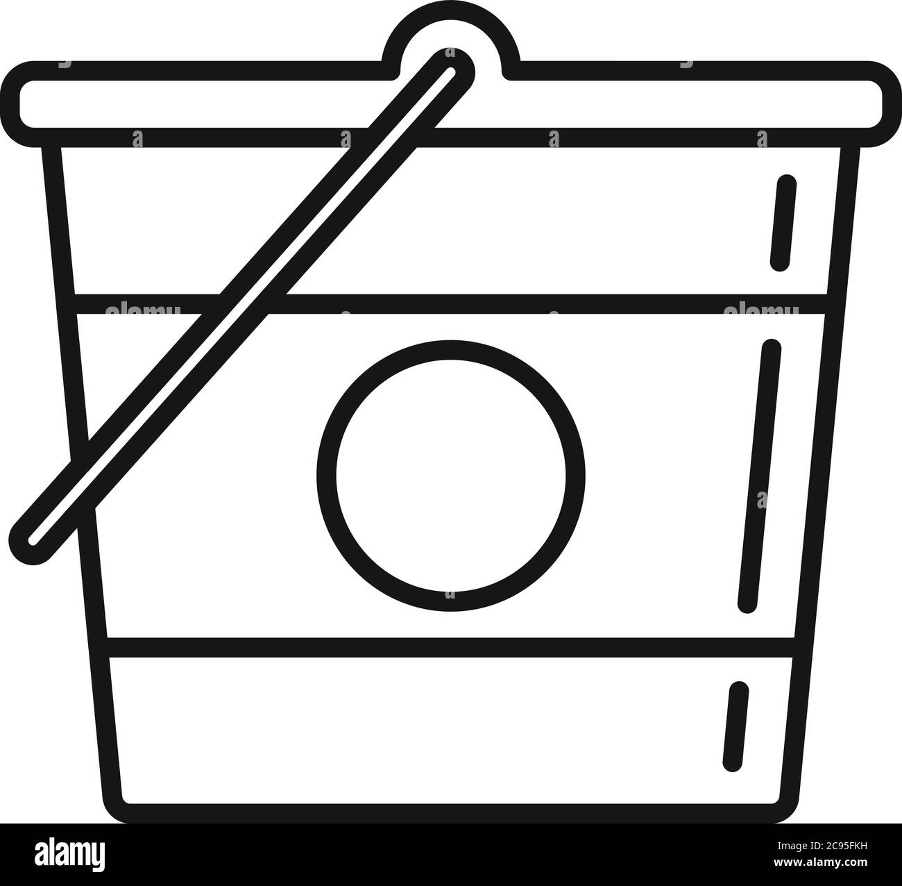 Construction bucket icon. Outline construction bucket vector icon for ...