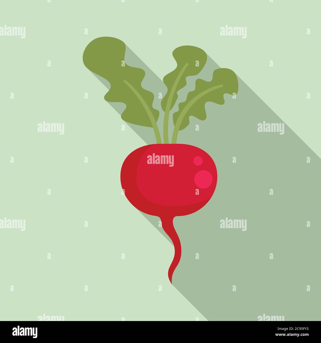 Red organic radish icon. Flat illustration of red organic radish vector ...