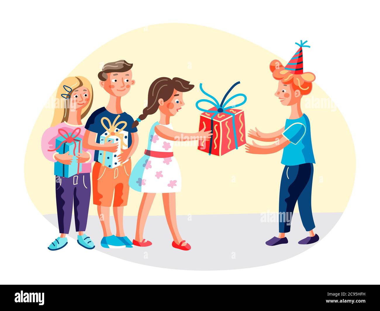 Birthday celebration flat vector illustration Stock Vector Image & Art ...