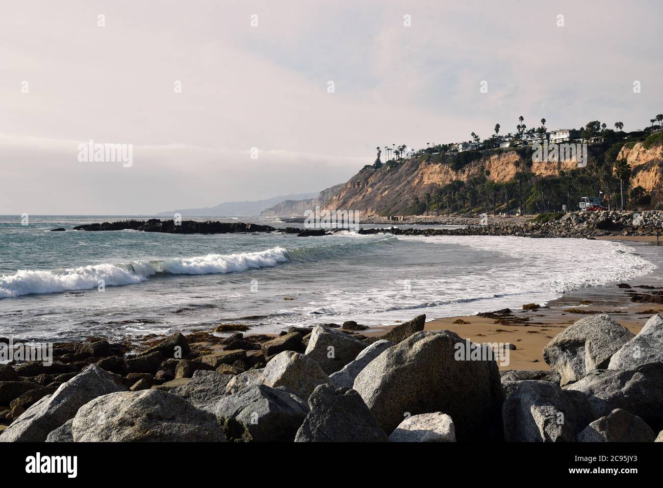 Beautiful rocky coastline at White Point Beach near San Pedro ...