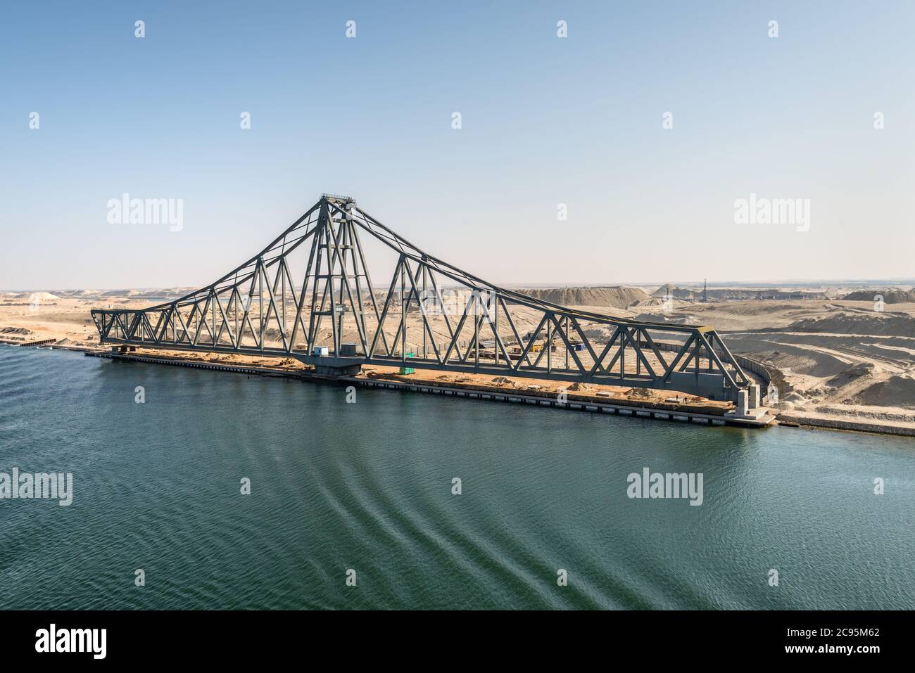 El Ferdan, Egypt - November 14, 2019: Half of the El Ferdan Bridge. The ...