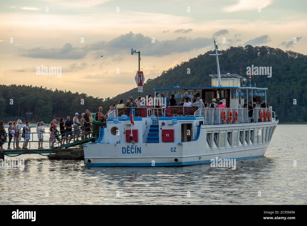 Doksy, Czech Republic. 28th July, 2020. Evening cruise of the boat May ...