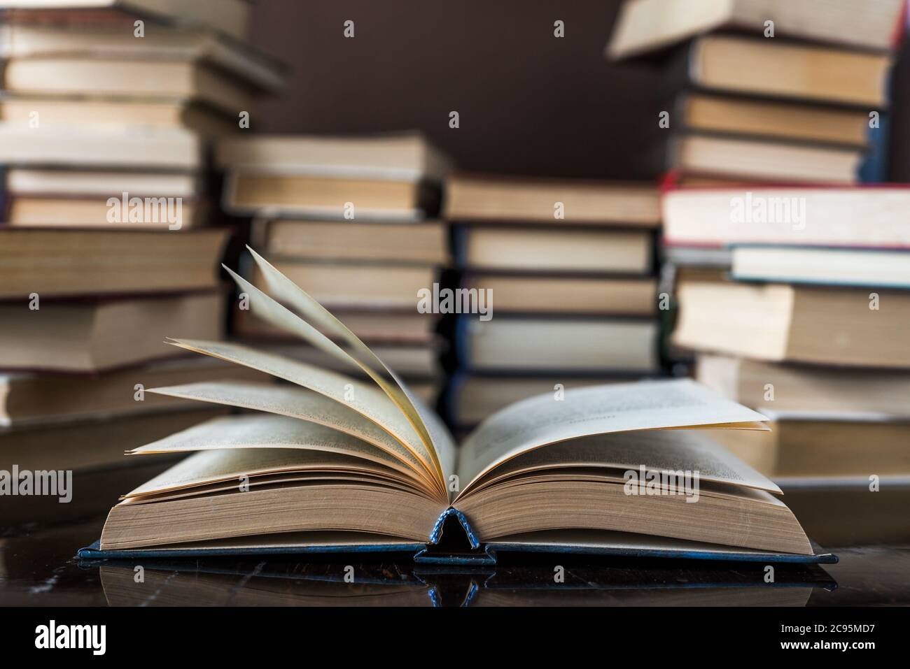 Stack of books background. a lot of books. A stack of books of ...