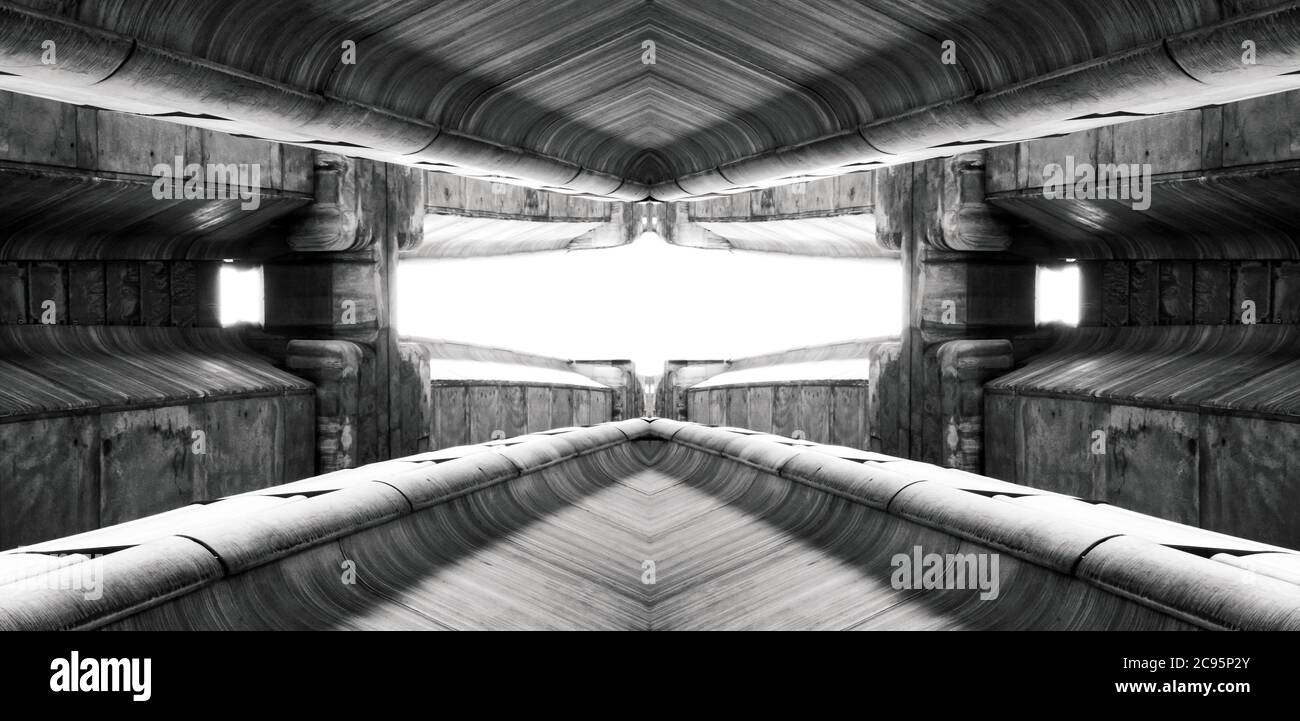 building structure similar to futuristic terminal of spaceship station ...