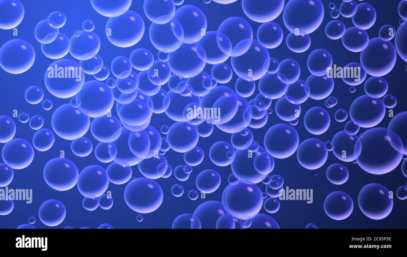 bubbles macro underwater in deep blue sea Stock Photo - Alamy